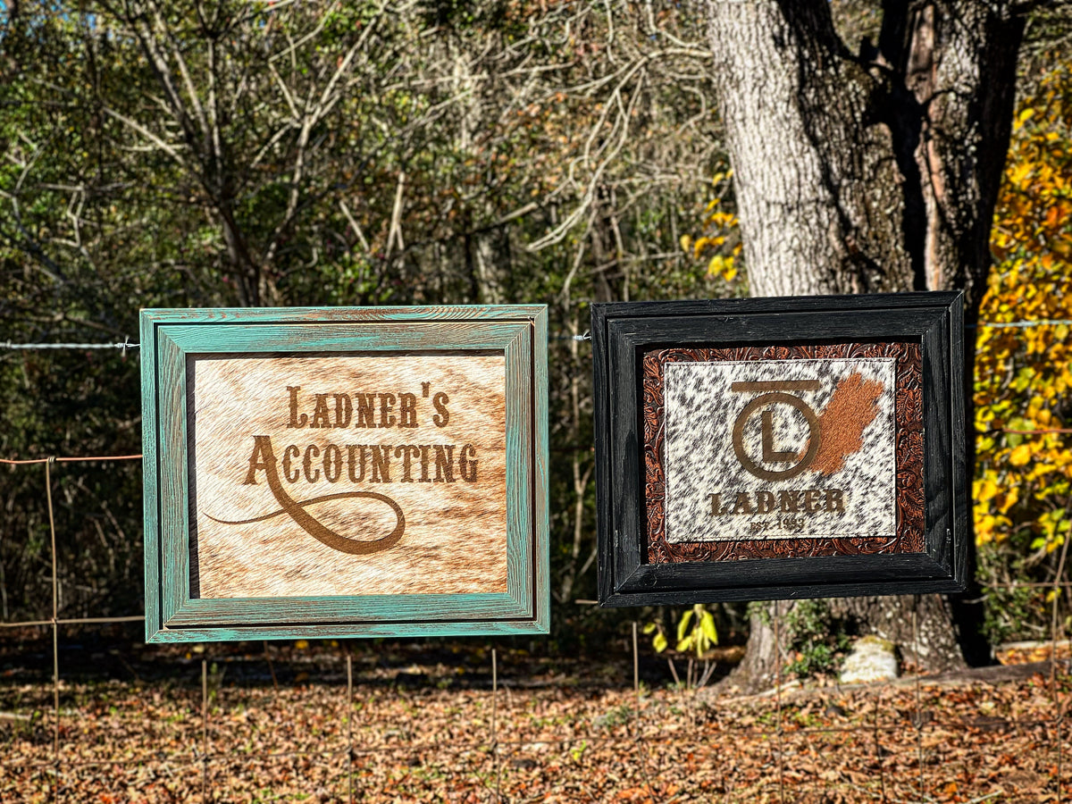 Custom Engraved Cowhide Signs – Bar Circle L Leather & Bags
